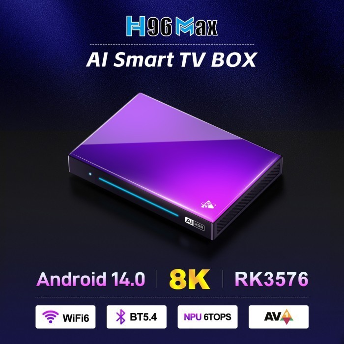 Jual Android Tv Box H96 MAX M9 RK3576 8GB/128GB ANDROID 14 WIFI6 8K REMOTE VOICE COMMAND AI ...