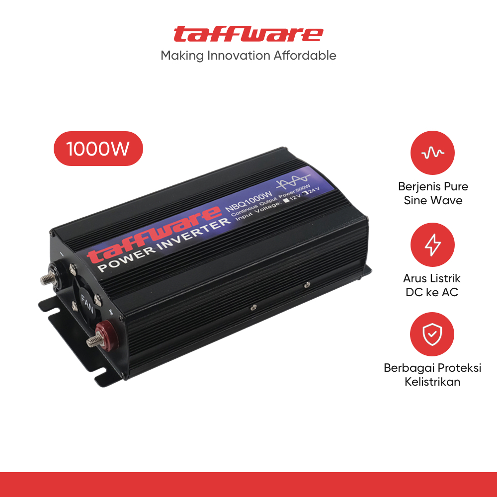 Jual Taffware Power Inverter Mobil Pure Sine Wave DC 24 to AC 220V 1000W - NBQ1000 | Shopee ...