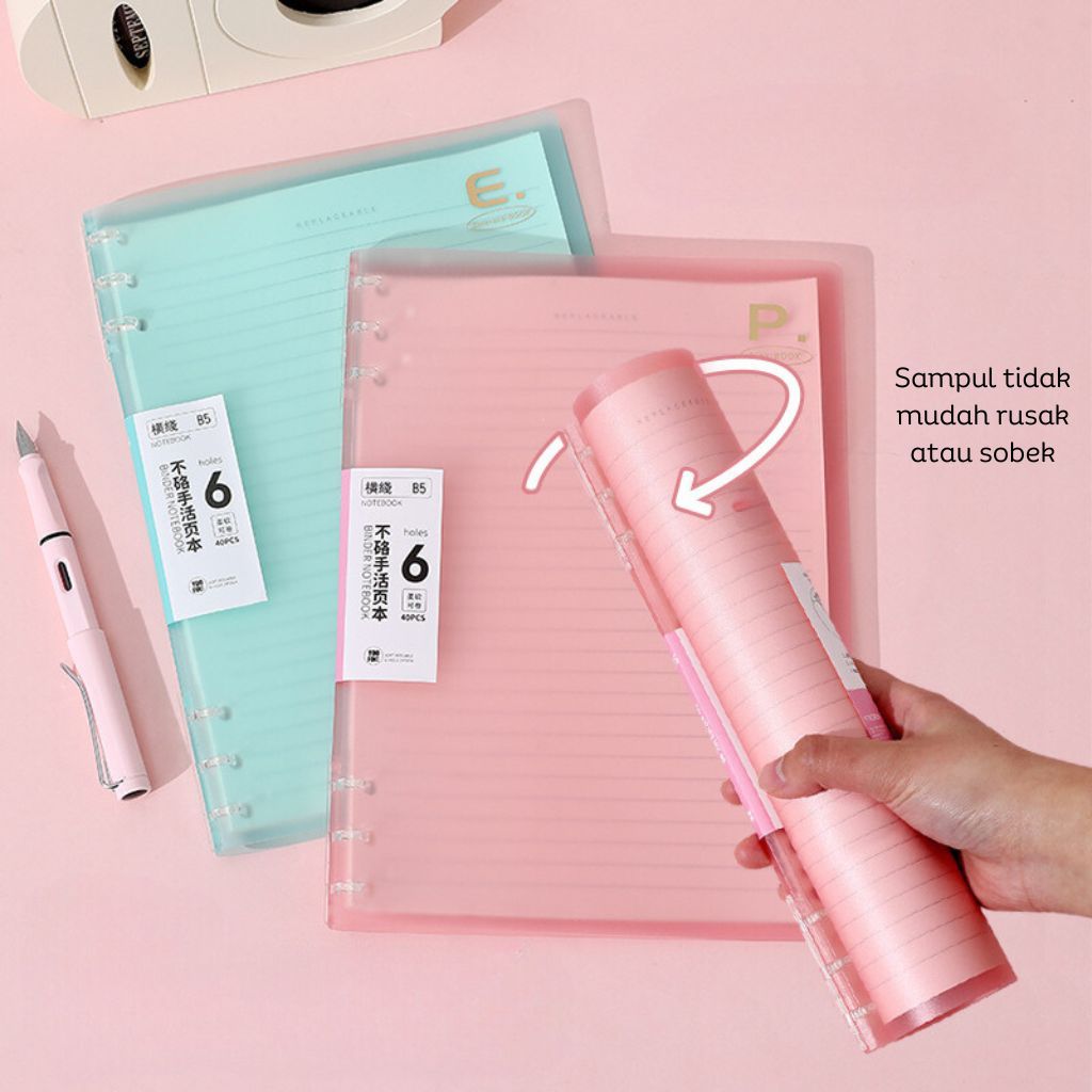 Jual PINKABULOUS Soft Cover 6 Ring Slim File Binder A5 - Buku Binder A5 ...