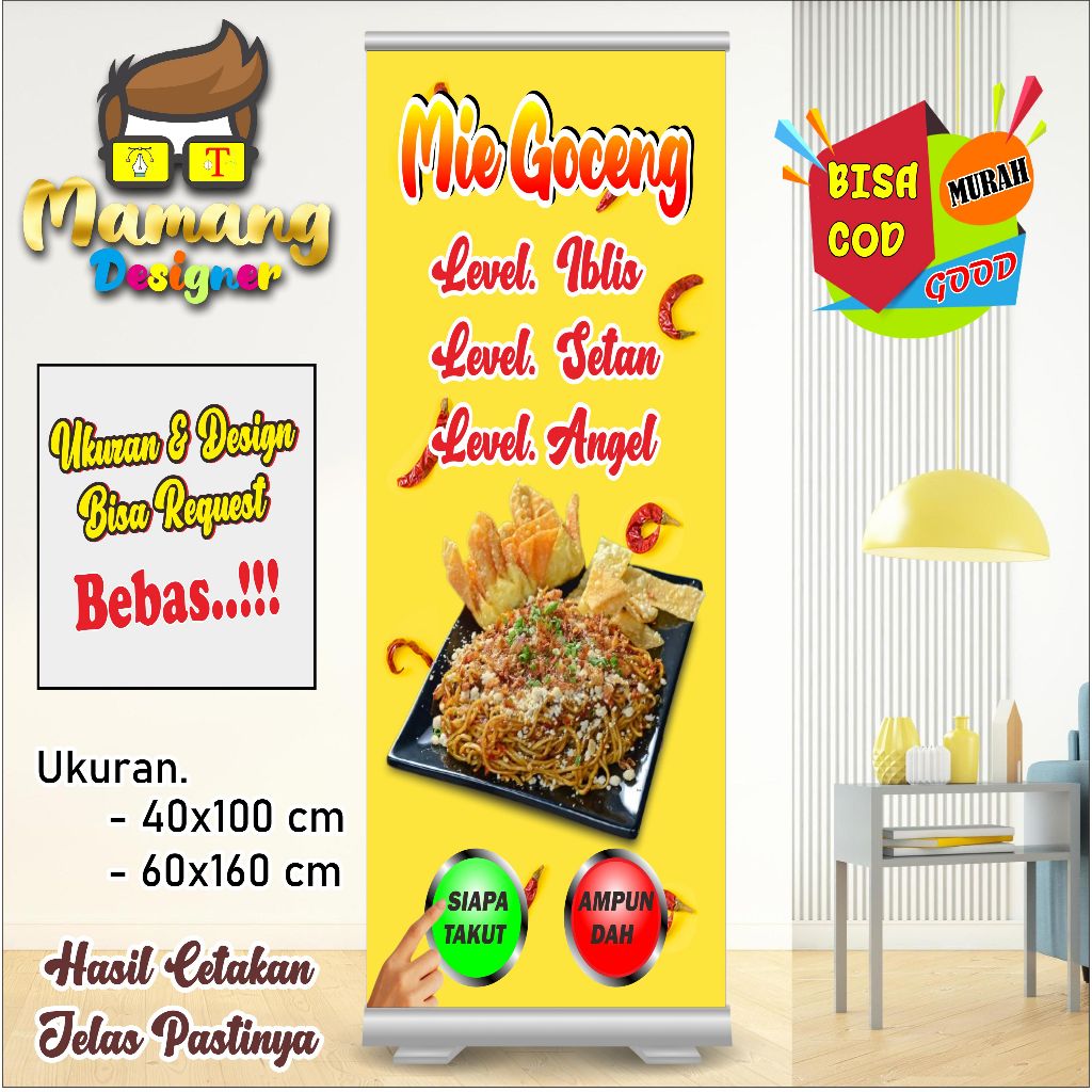 Jual Cetak Banner MMT Spanduk Mie Goceng atau Mie Gacoan Bagus Murah bb ...