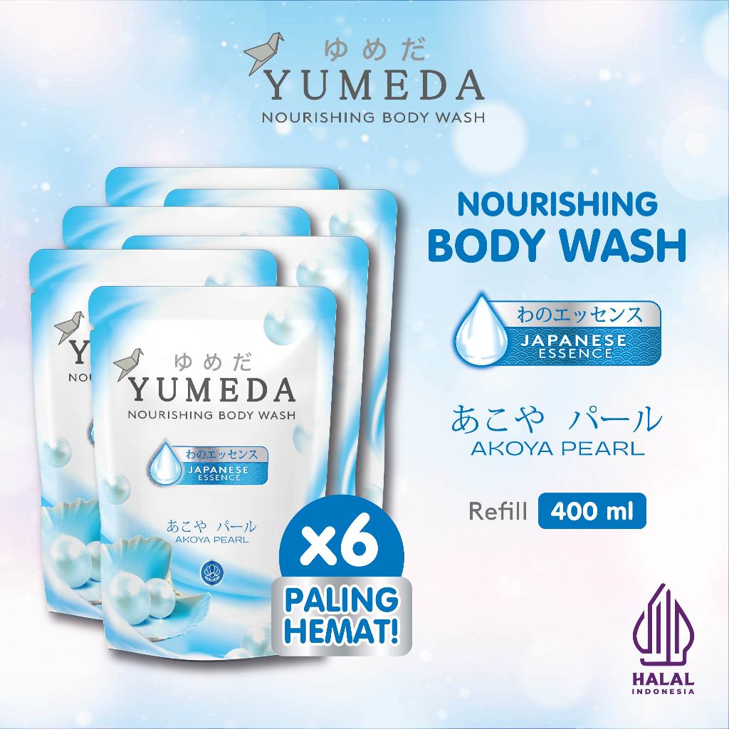 Jual YUMEDA Nourishing Body Wash Akoya Pearl Pouch 400mL (6 pcs ...