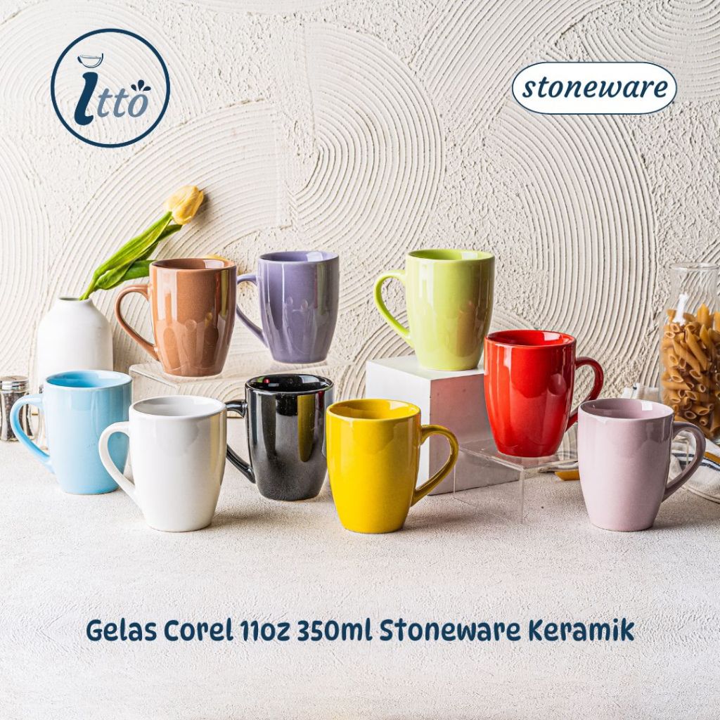 Jual Gelas/Mug/Cangkir Corel 11oz 350ml Stoneware Keramik Teh Kopi ...