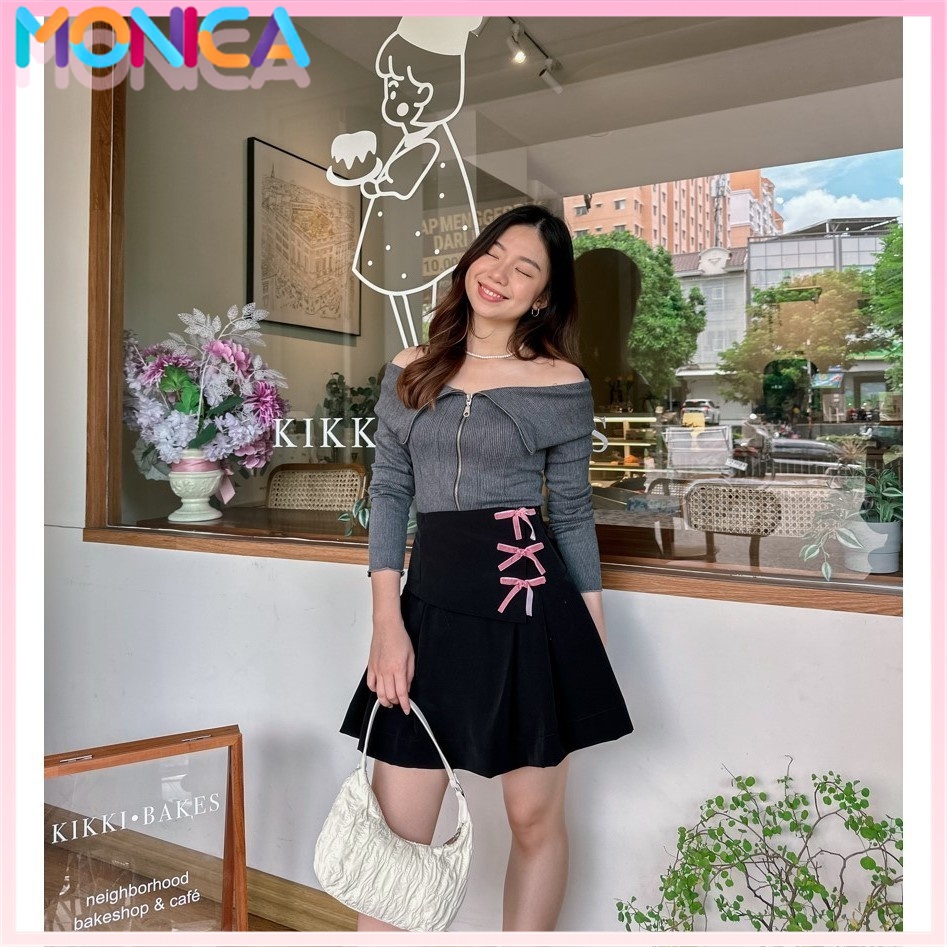 Jual Monica Rok Tennis Skirt Pita Ribbon bahan Polyester halus Premium ...