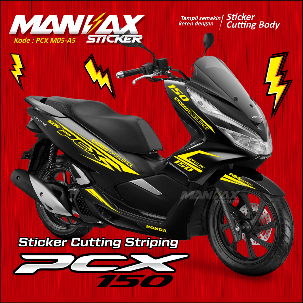 Jual Sticker PCX Striping PCX Sticker Cutting PCX Kuning Non Stabilo ...