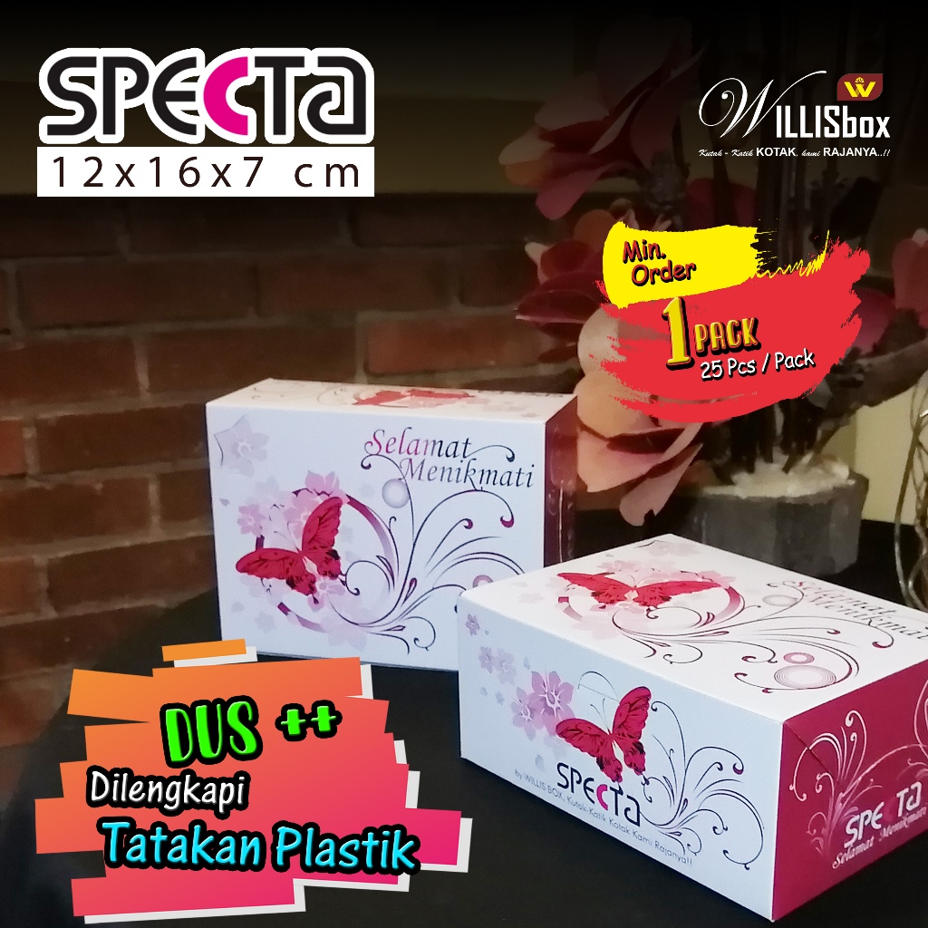Jual Snack Box 12x16x7 SPECTA Laminasi / Kotak Kue, Kotak Snack, Snack ...