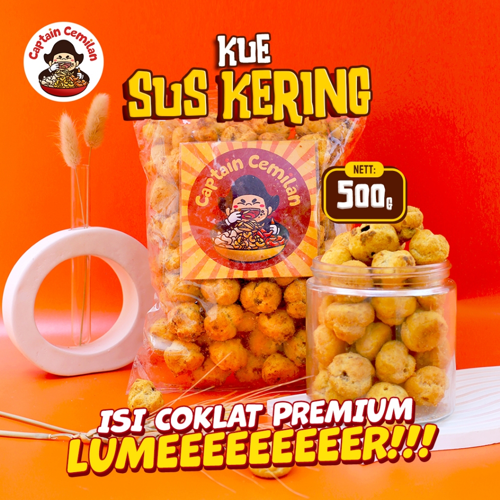 Jual 500gram Kue Sus Coklat Kering Cemilan Manis Renyah Captain Cemilan ...