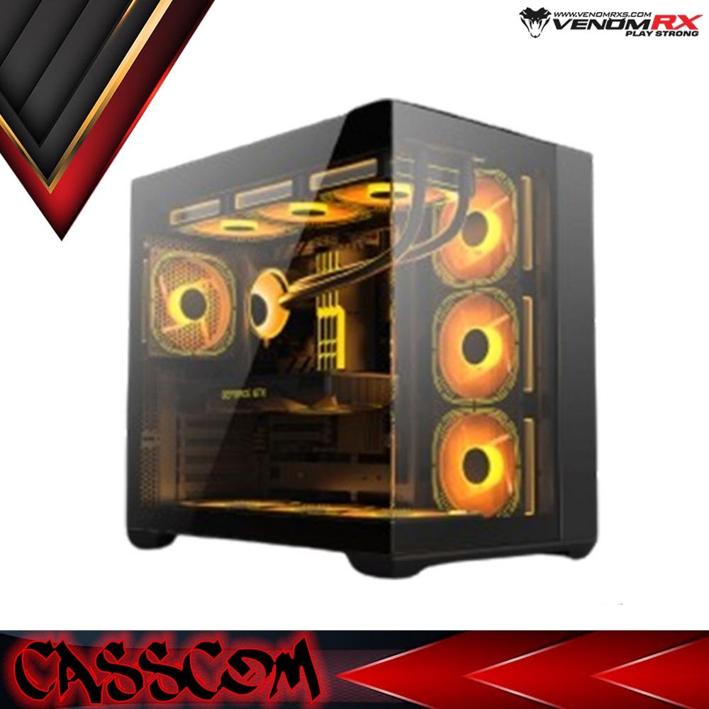 Jual Casing PC VenomRX DAEMON S9 BTF - Case ATX Tempered Glass BLACK ...