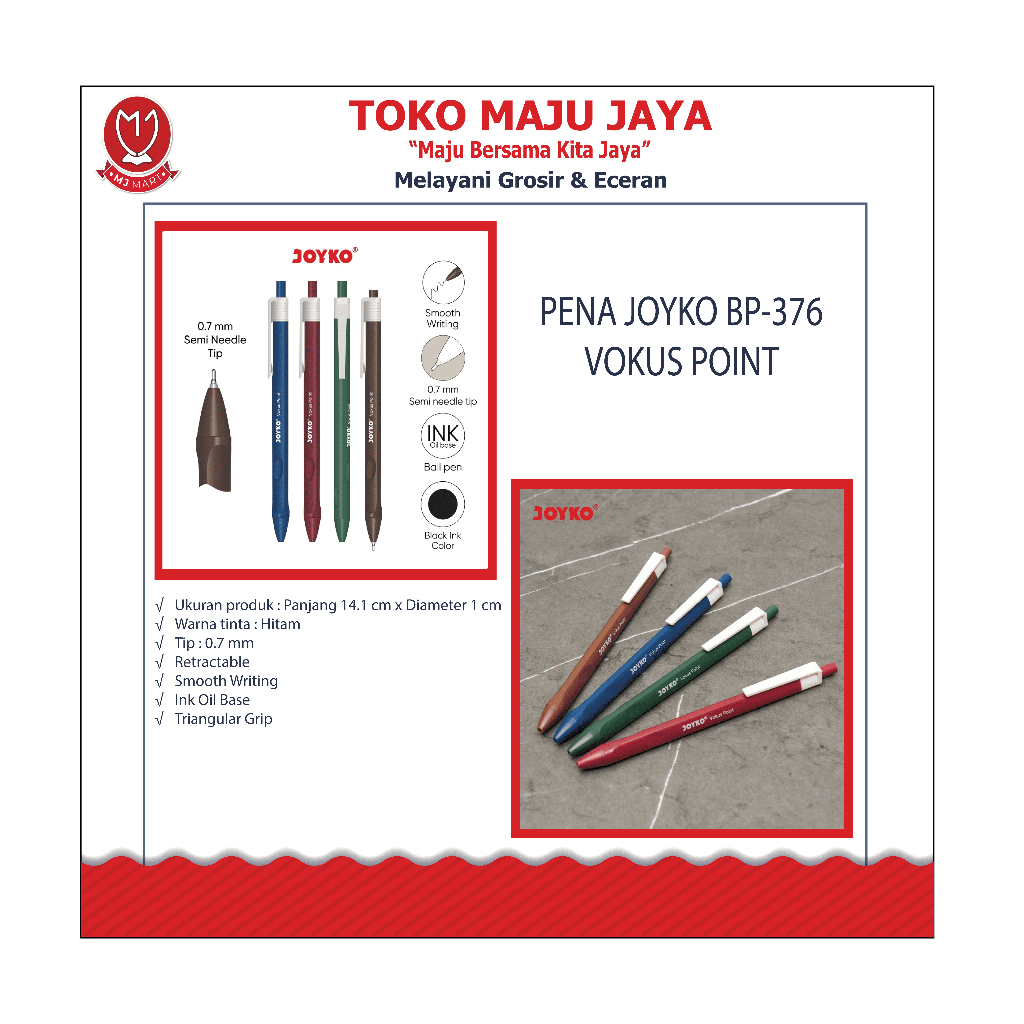 Jual PENA JOYKO BP-376 VOKUS POINT | Shopee Indonesia