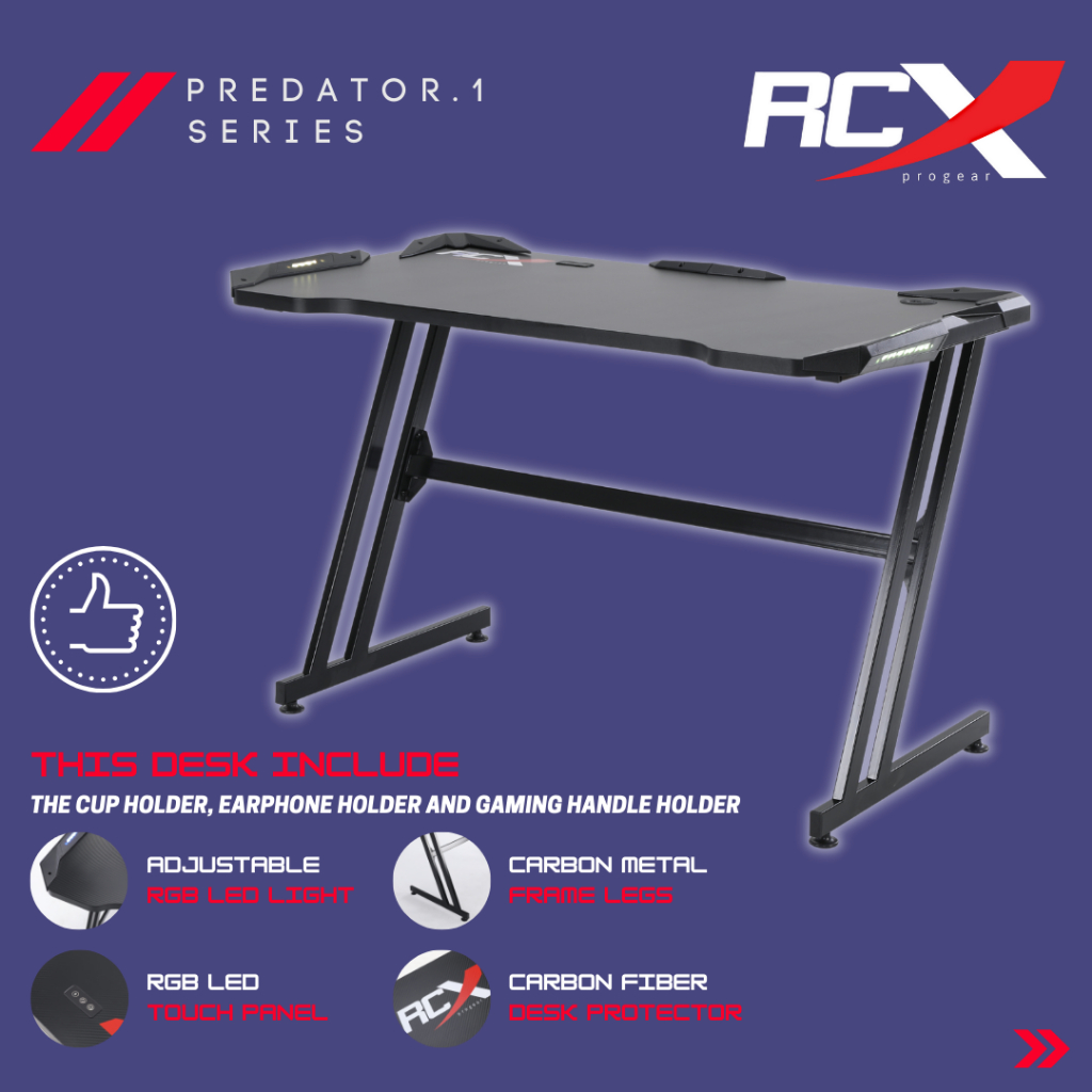Jual MEJA KOMPUTER MEJA GAMING RGB DESIGN FULL CARBON PREDATOR SERIES 1 ...
