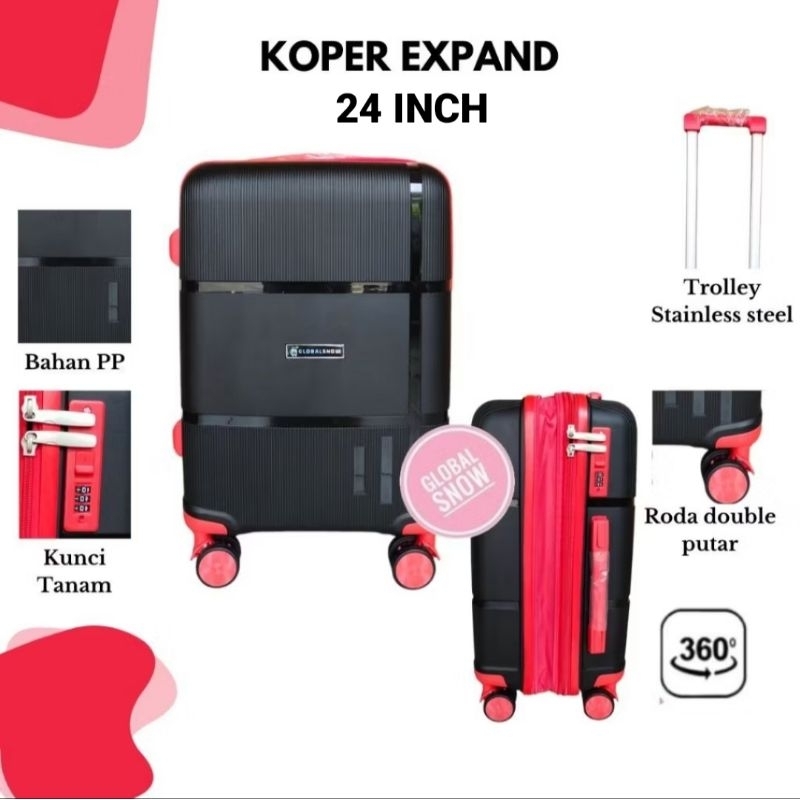 Jual Koper EXPAND ANTI PECAH 24 Inch PP GlobalSnow BAGASI size - GS 001 ...