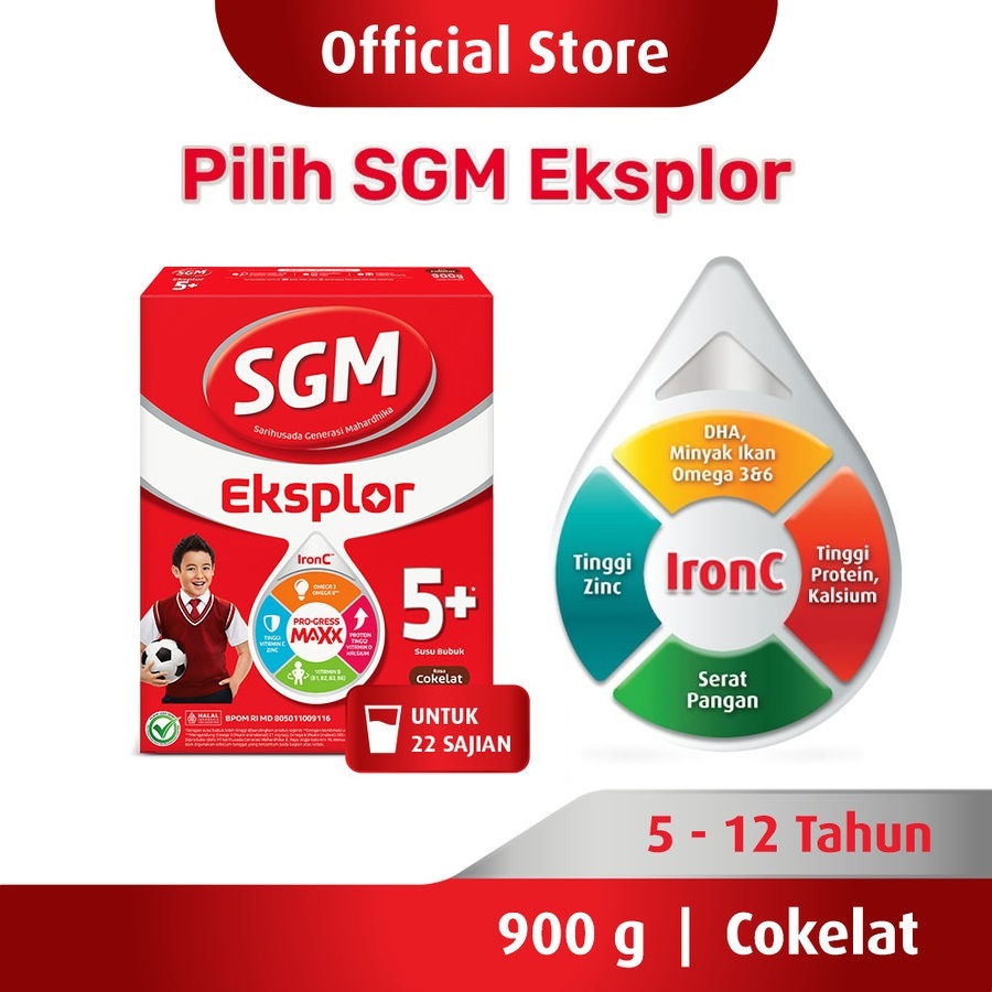 Jual Susu SGM Eksplor 5+ Pro-Gressmaxx Susu Pertumbuhan Cokelat 900G ...