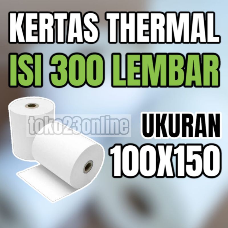 Jual LABEL THERMAL 100X150 ISI 300 PCS / KERTAS THERMAL 100 X 150 ISI ...