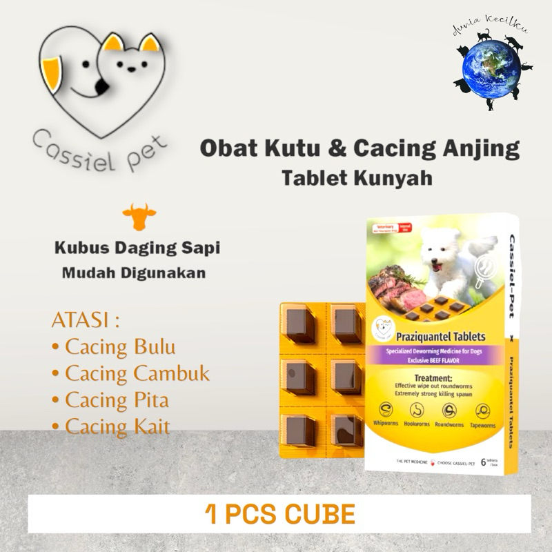 Jual Cassiel Pet Obat Kutu & Cacing Anjing Tablet Kunyah (BEEF) - 1 ...