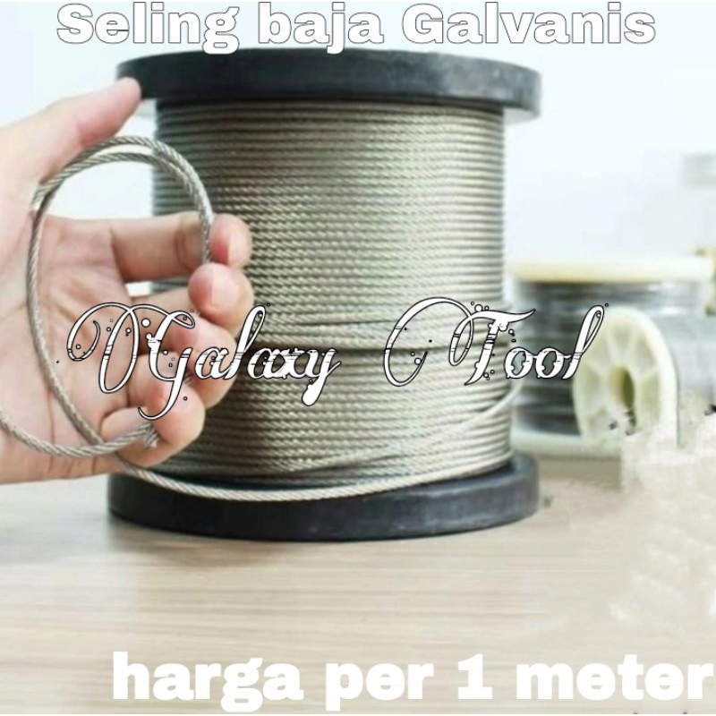Jual seling baja bahan Galvanis 10 12 8 6 5 4 mm kawat Tali Sling Galvanis wire rope | Shopee ...