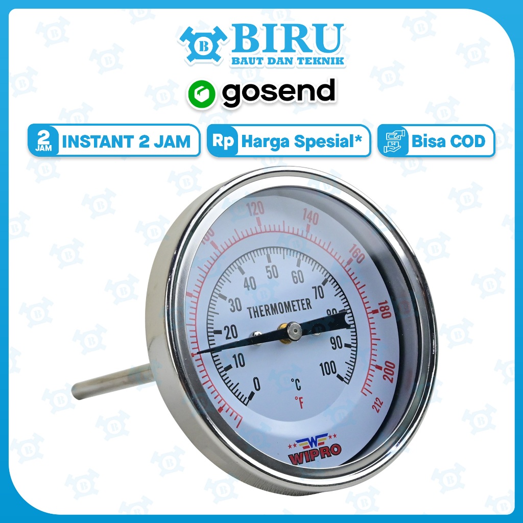 Jual WIPRO Thermometer Payung 3 Inch x 100mm / Thermometer Bimetal ...