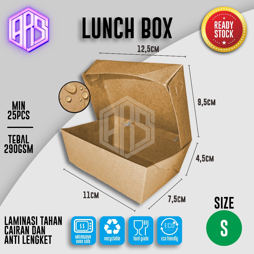 Jual Lunch Box Size S 290gsm Box Dimsum Takoyaki Pisang Keju Kotak ...