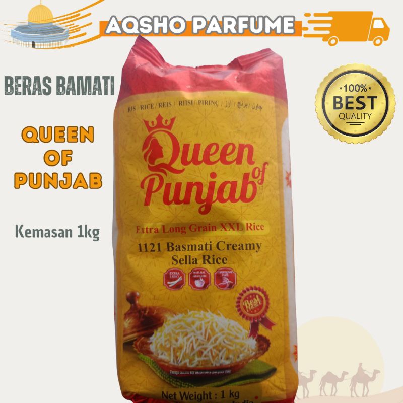 Jual Beras Basmati QUEEN OF PUNJAB Kemasan 1kg, Extra Long Creamy Sella ...