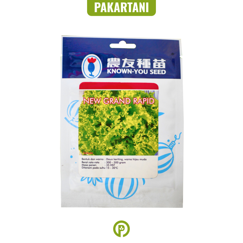 Jual NEW GRAND RAPID Benih Selada Keriting Hijau Known-You Seed | Shopee Indonesia