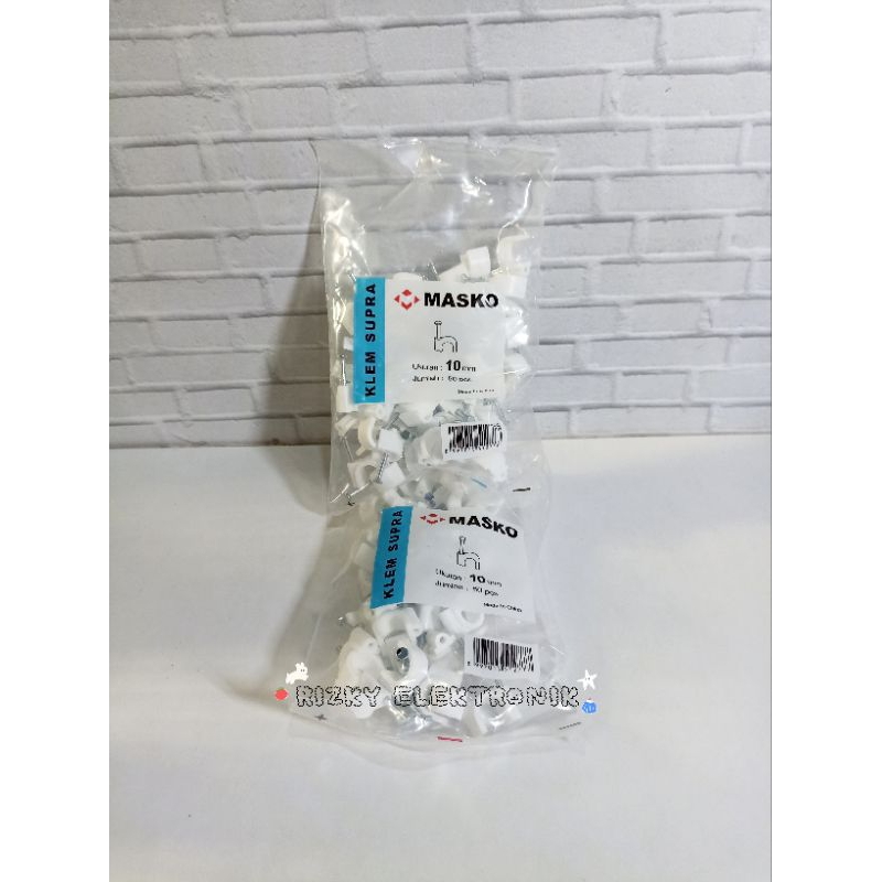 Jual Klem Pengikat Kabel MASKO 10 mm 10mm + Paku Baja Beton | Shopee ...