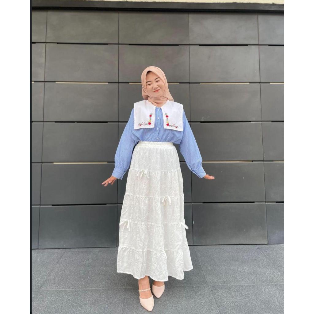 Jual KALOLA | 276 | Ruby Skirt | Rok Maxi Panjang Pita Coquette - Basic ...