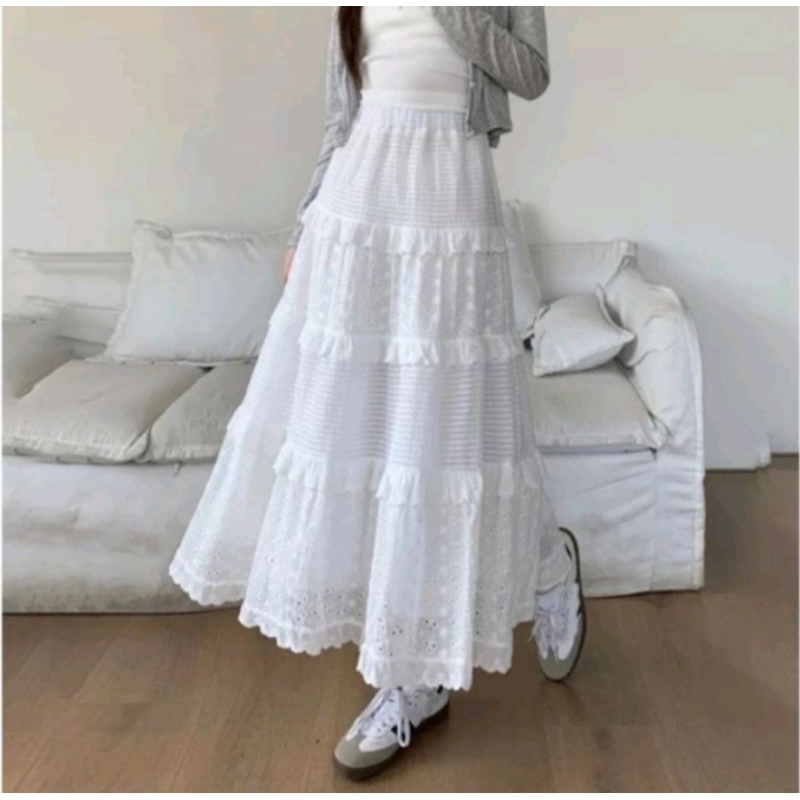 Jual New Rok katbol putih panjang import fashion wanita | Shopee Indonesia