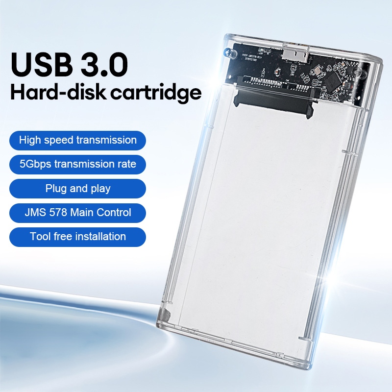 Jual Casing Hardisk External HDD SSD External Case Transparan 2.5" USB 3.0 SATA Interface ...