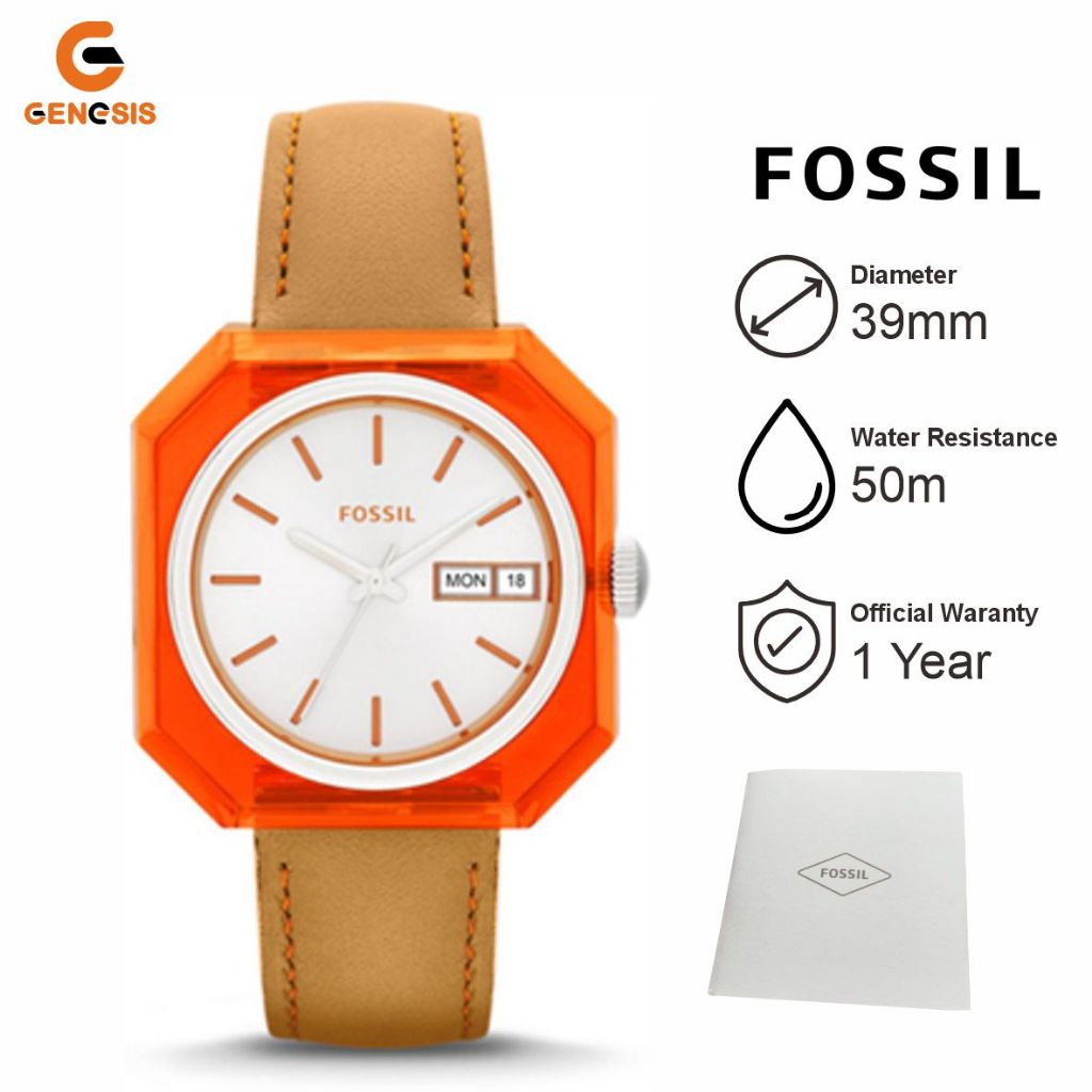 Jual Jam Tangan Wanita Fossil Candy ES3537 Wrist Pop Orange Leather ...