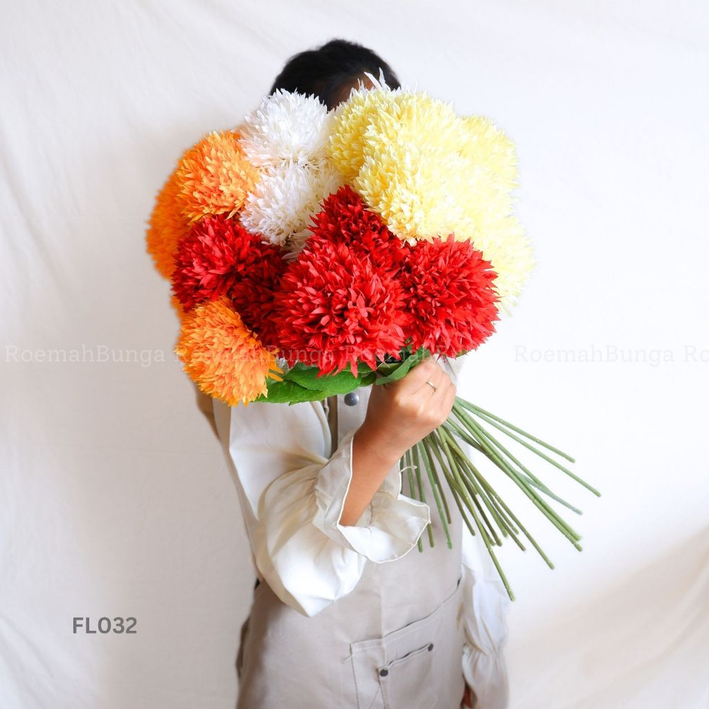 Jual 1 Head Chrysanthemum Balls Artificial Flower / Bunga Artifisial ...