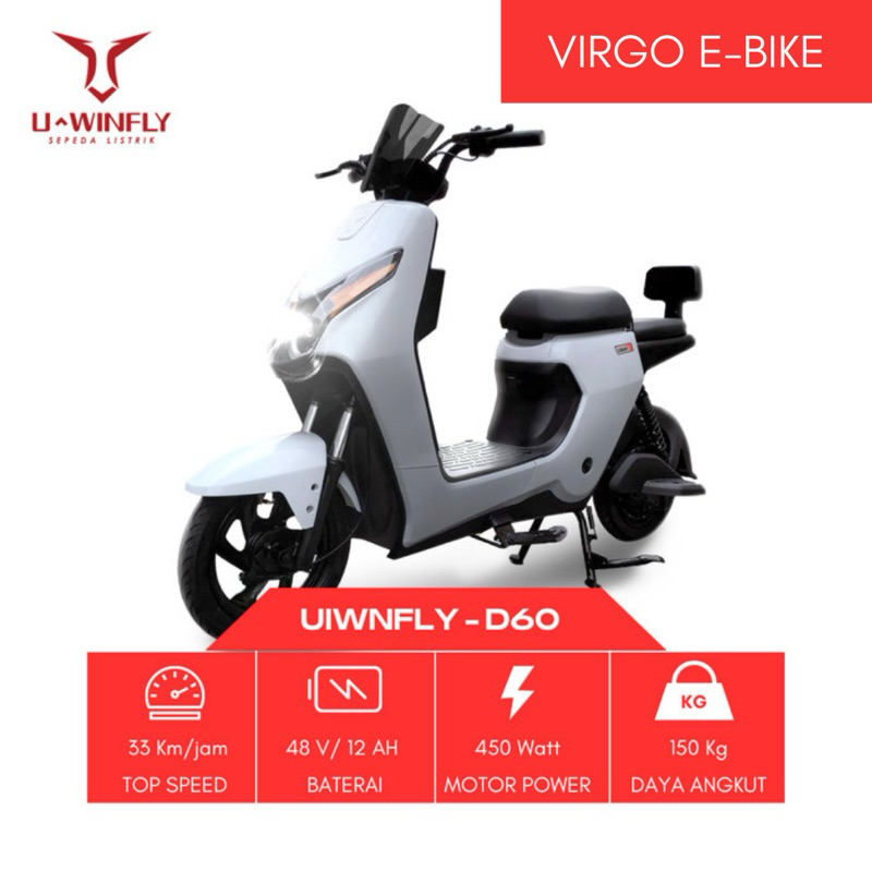 Jual Sepeda Listrik Uwinfly D60 U Winfly E-bike Electric Bike Elektrik Terbaru 2024 | Shopee ...