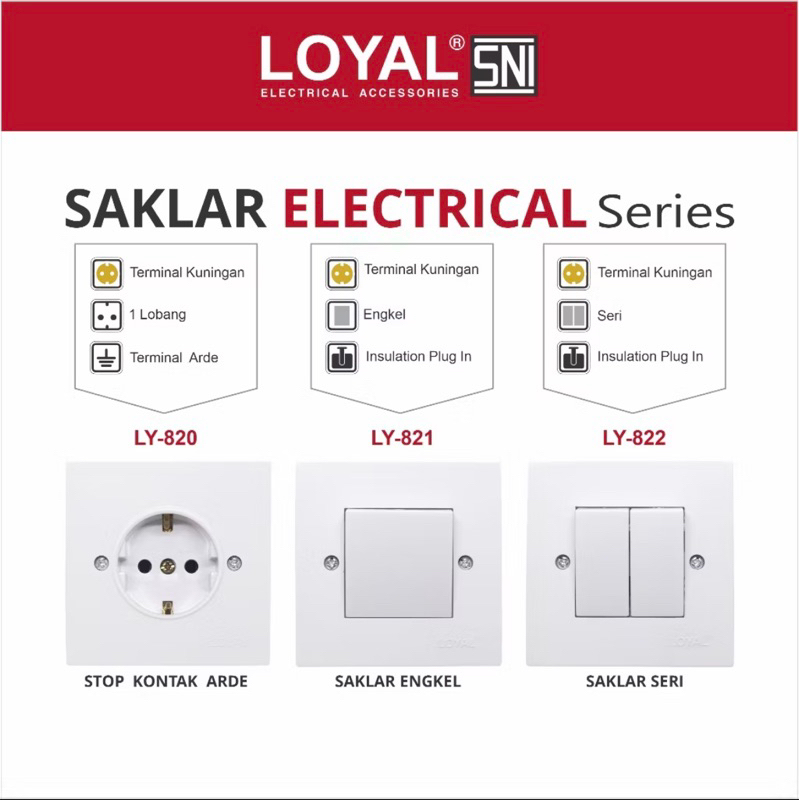 Jual SAKLAR ENGKEL / SERI / STOP KONTAK MERK LOYAL SET TERMASUK MANGKOK ...