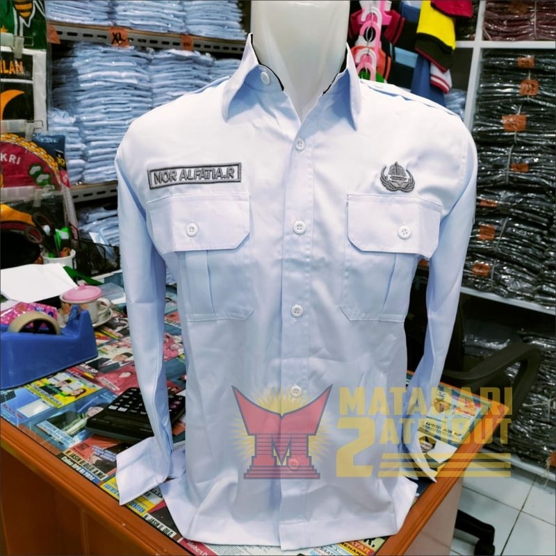 Jual kemeja korpri kemeja PNS kemeja kerja full bordir timbul | Shopee ...