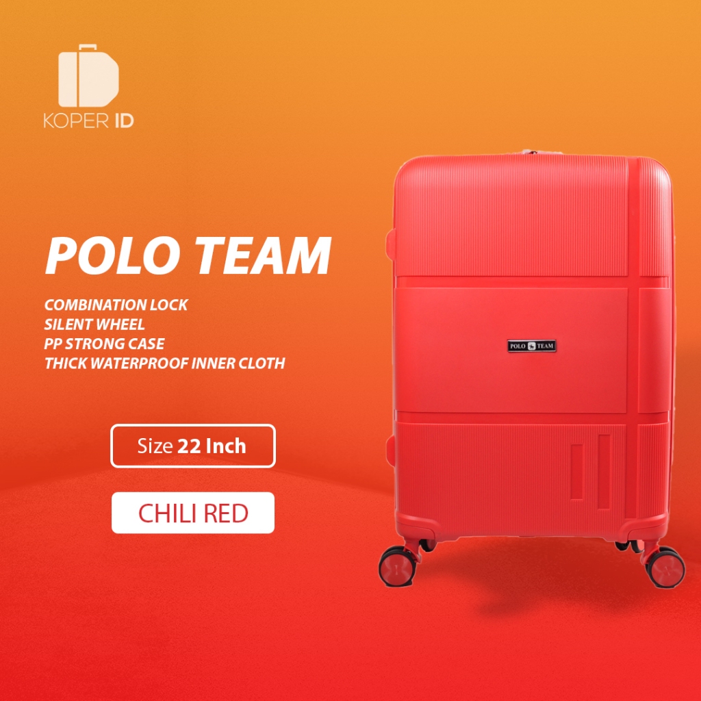 Jual Koper Hardcase PP Polo Team size 22 Inch - 9908 | Shopee Indonesia