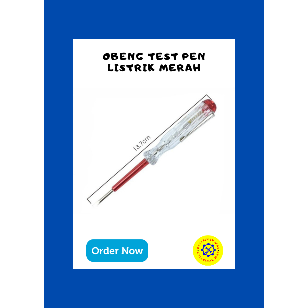 Jual Obeng Tespen Test Pen Listrik Lampu Merah AC Screwdriver | Shopee ...