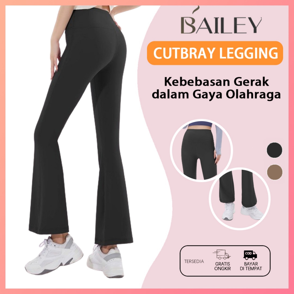Jual Bailey Legging Sport Celana Wide Leg Yoga Wanita Basic High Waist ...