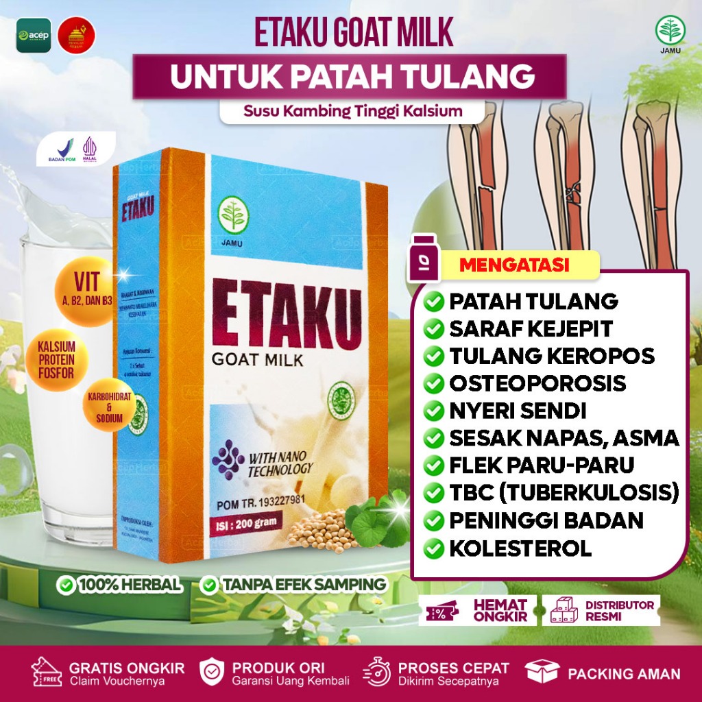 Jual Susu Etaku Untuk Patah Tulang Memperkuat Sendi Tulang Saraf ...
