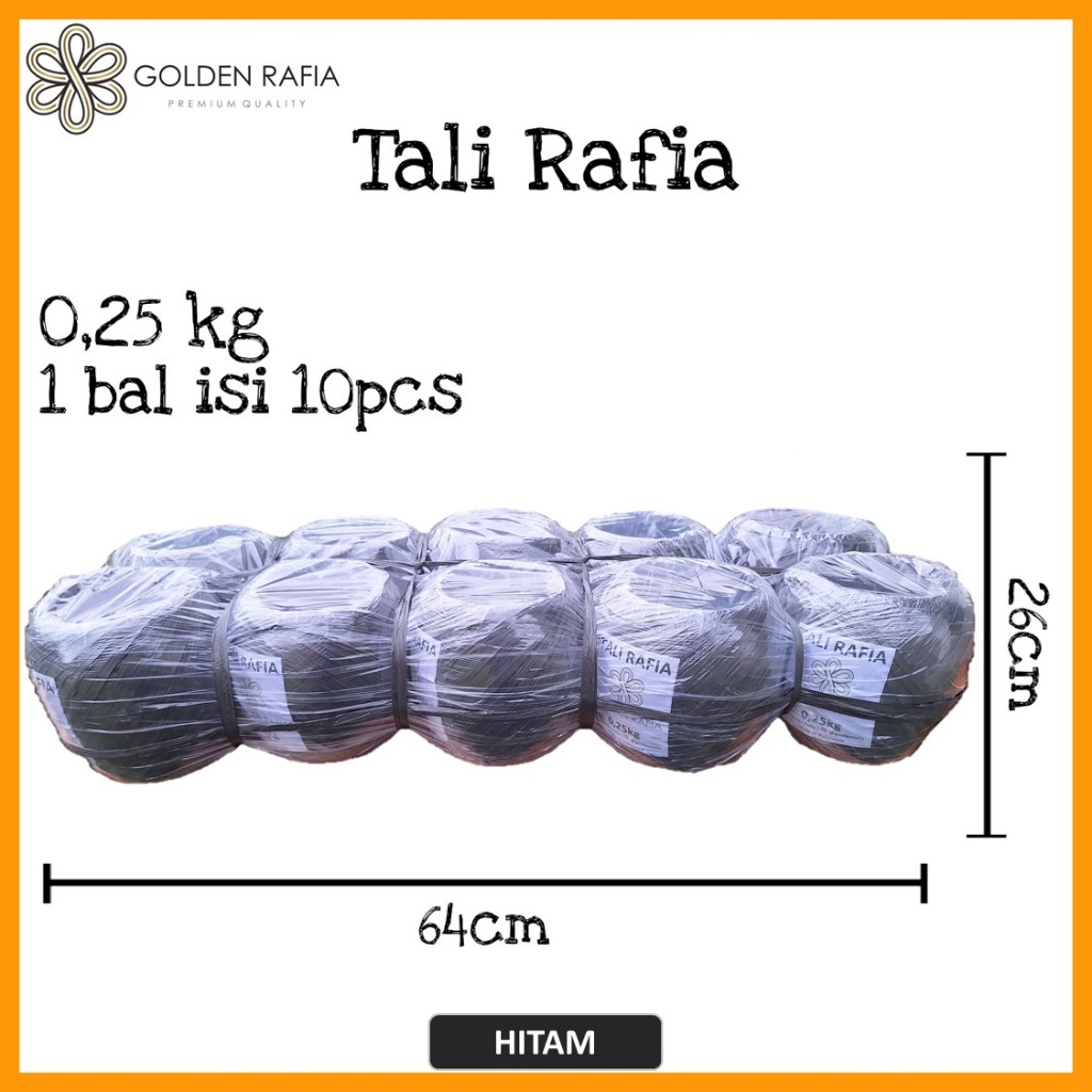 Jual Tali Rafia plastik GOLDEN RAFIA 1 Ball isi 10 pcs @0,25 KG FULL ...