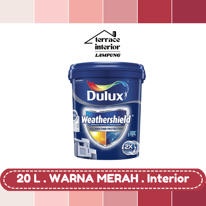 Jual Cat Tembok Dulux Weathershield Exterior 20 L Merah Semi Gloss ...