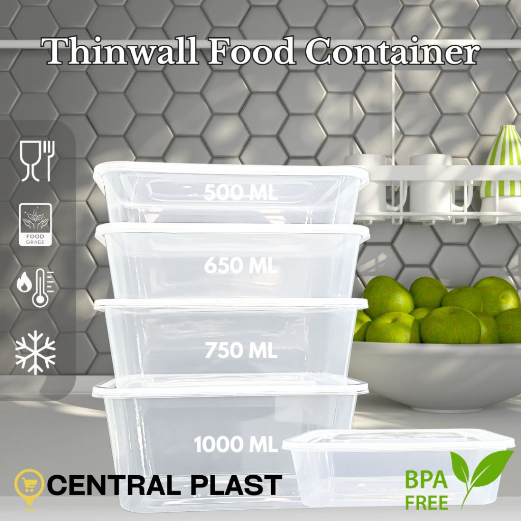 Jual THINWALL FOOD CONTAINER RECTANGLE | KOTAK MAKAN | KOTAK BEKAL ...