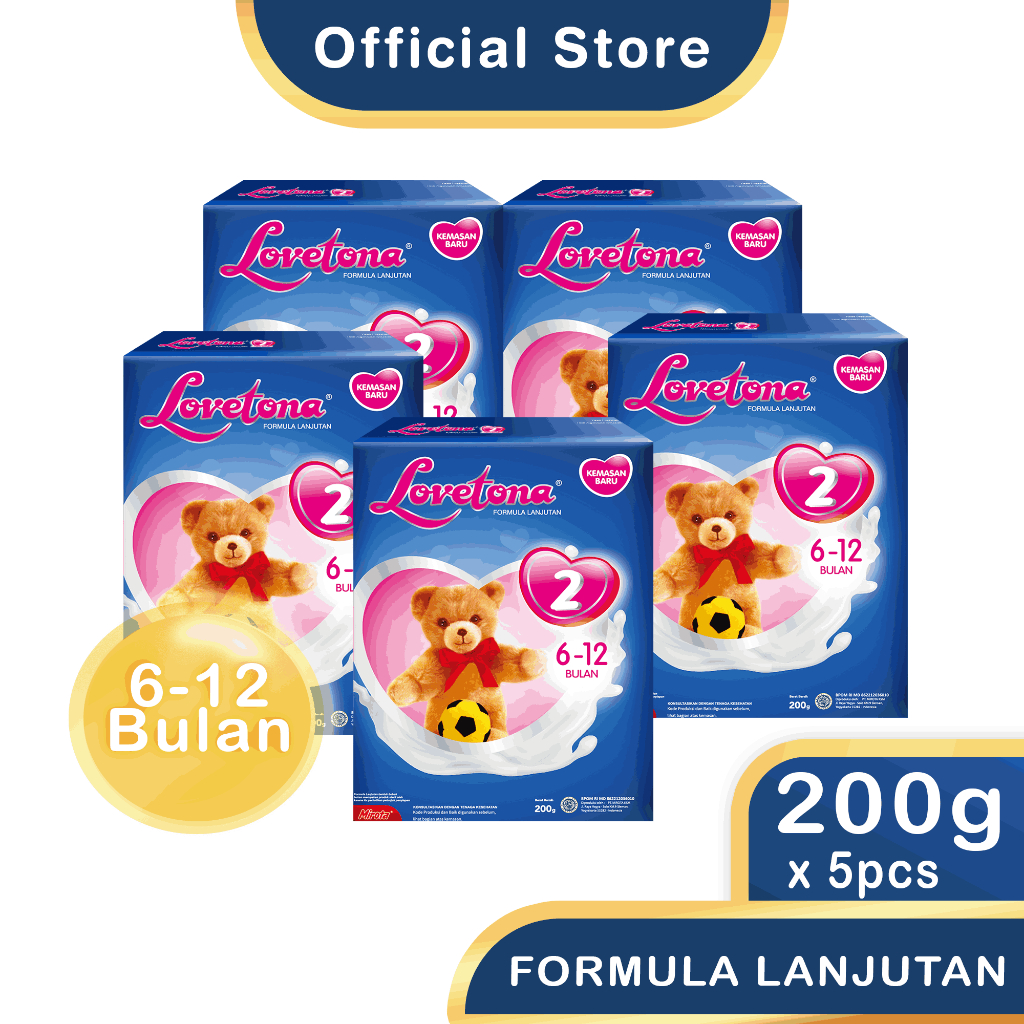 Jual PAKET LOVETONA 2 Susu Formula Bayi 6 - 12 Bulan 200 Gr X 5 Box ...