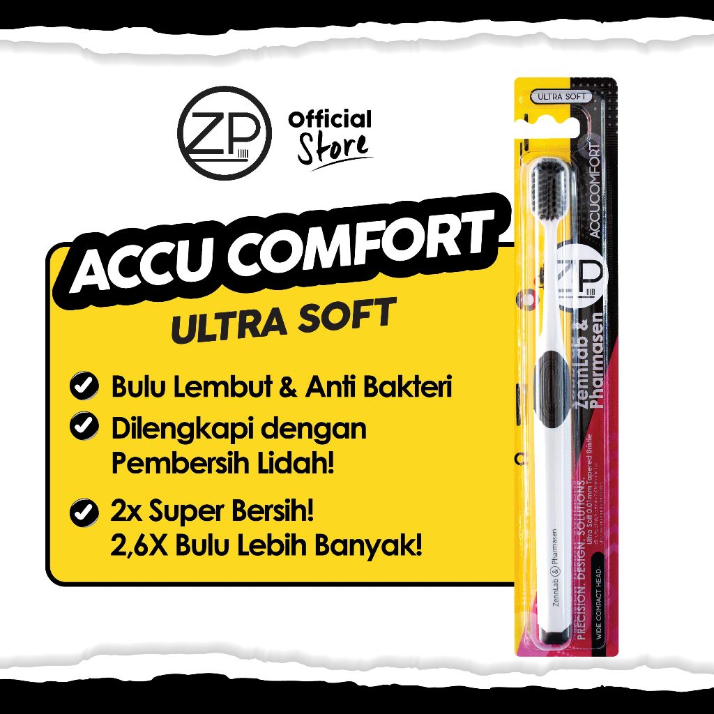Jual ZP Toothbrush Accucomfort Ultra Soft | Shopee Indonesia