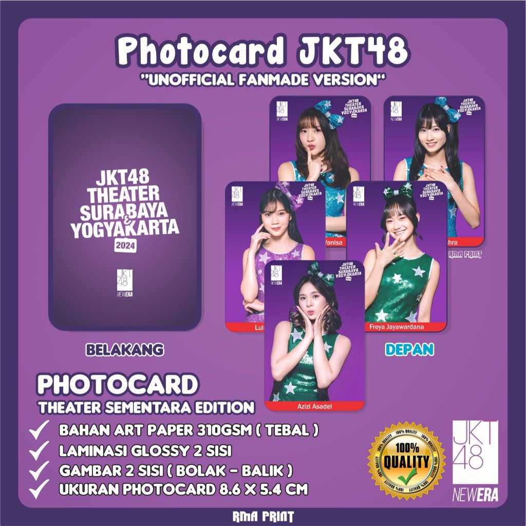 Jual PHOTOCARD JKT48 Unofficial Fanmade Theater Sementara | Shopee Indonesia