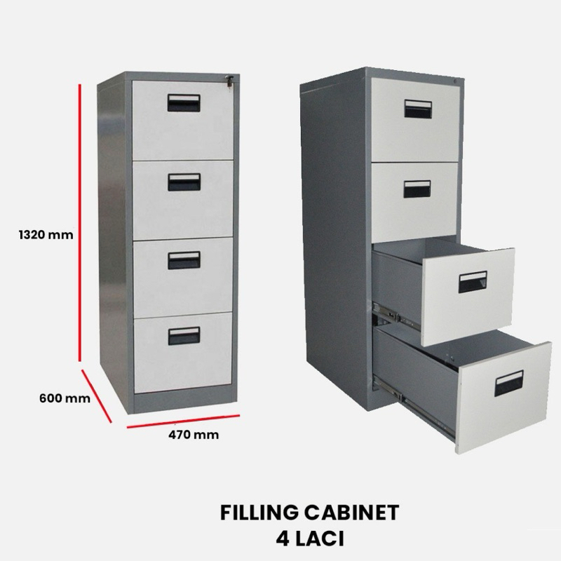 Jual Filing Cabinet 4 Laci Lemari Arsip Kabinet Lemari Besi Kantor Acero Fd4 | Shopee Indonesia