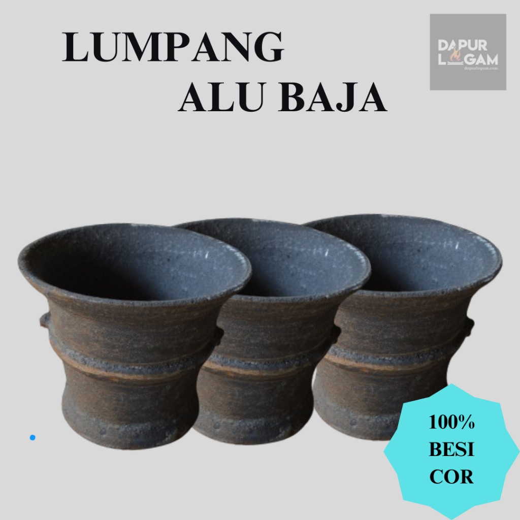 Jual LUMPANG ALU BAJA 19CM - 20CM BAJA COR BESI | Shopee Indonesia