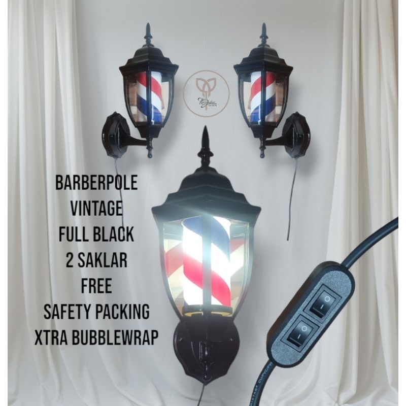 Jual Lampu Barber Pole Black Classic | Shopee Indonesia
