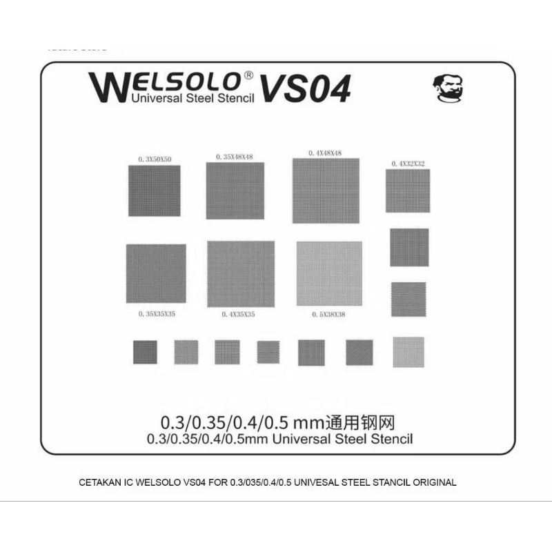 Jual Cetakan IC Universal Steel Stencil Welsolo VS04 | Shopee Indonesia