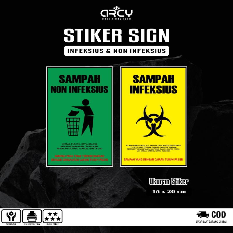 Jual Stiker Sampah Infeksius non Infeksius | Shopee Indonesia