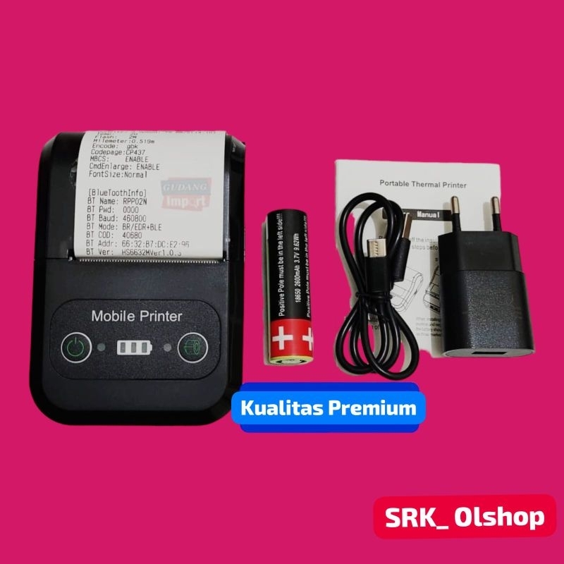 Jual PRINTER BLUETOOTH MINI PORTABLE PRINTER THERMAL 58mm CETAK RESI NOTA KASIR SPBU | Shopee ...