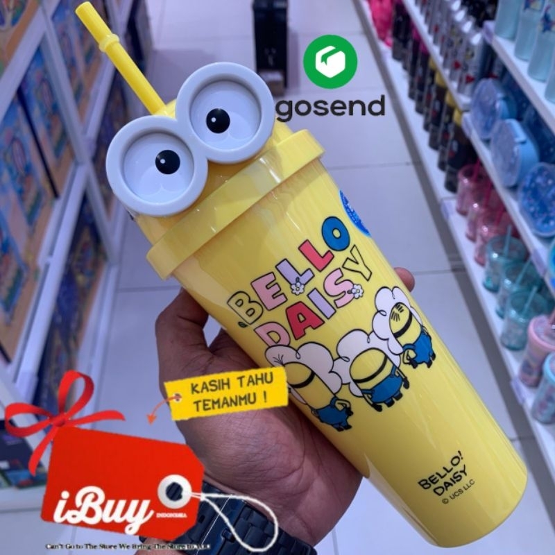 Jual iBuy Miniso Minion Botol Air Minum Tumbler Plastik With 3D Eyes ...