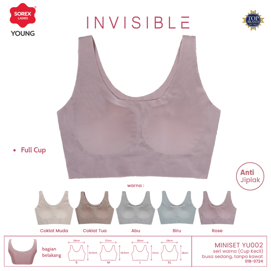 Jual Sorex Young Miniset Invisible Cup Kecil Busa Tanpa Kawat Seamless ...