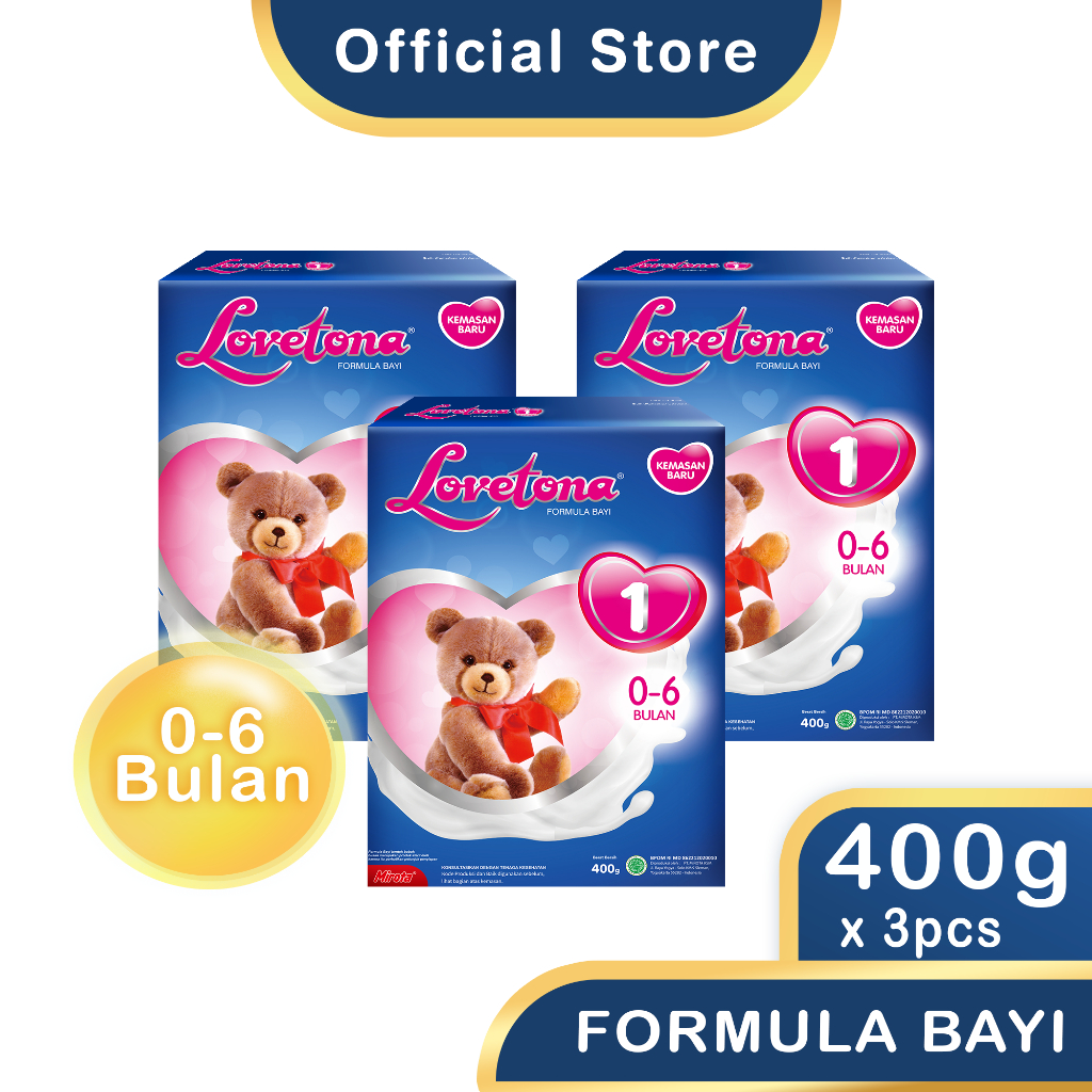 Jual PAKET LOVETONA 1 Susu Formula Bayi 0 - 6 Bulan 400 Gr X 3 Box ...